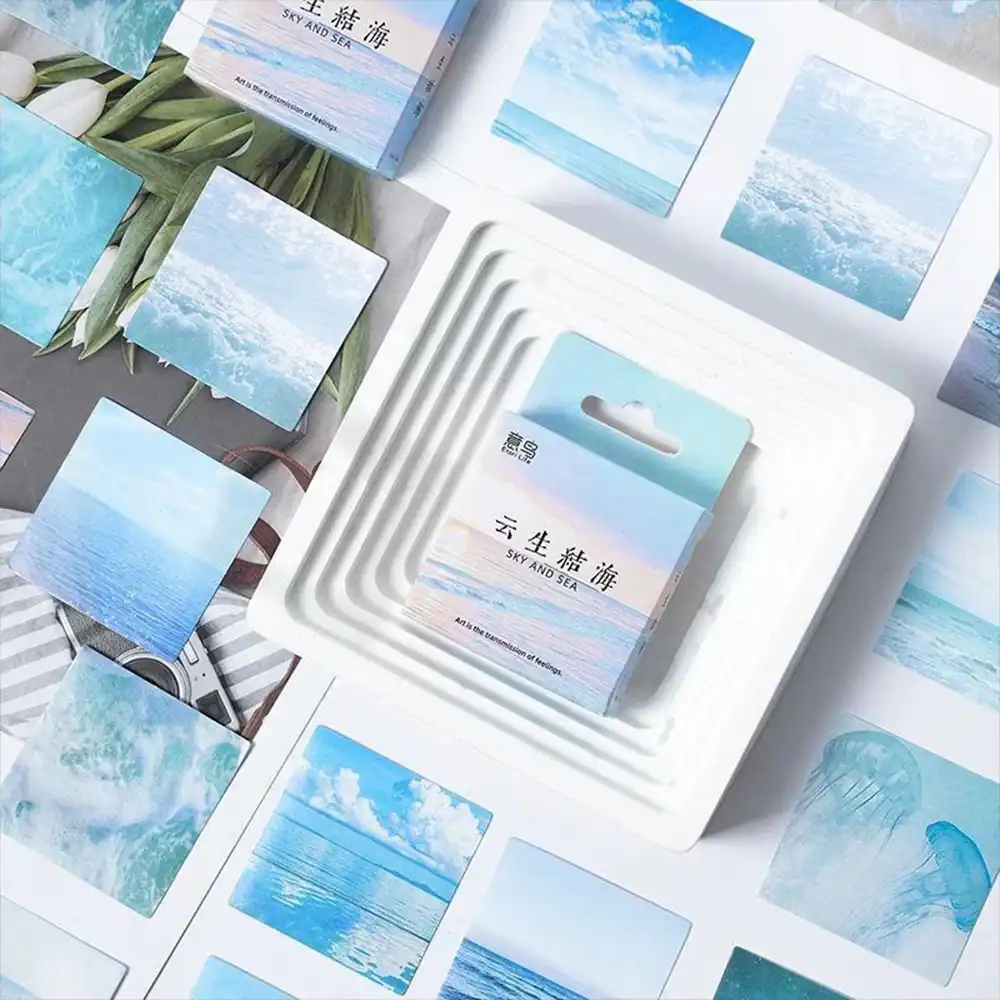 46PCS Sky And Sea Journal Stickers - Onek Easy