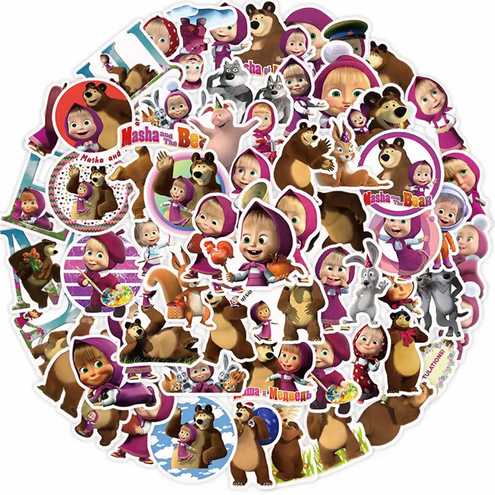 50PCS Masha And The Bear Stickers Set - Onek Easy