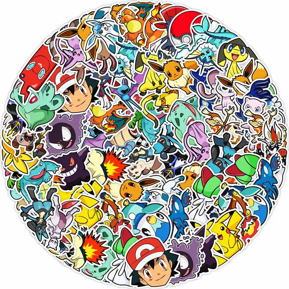 50PCS Pokémon Anime Stickers Set Waterproof - Onek Easy